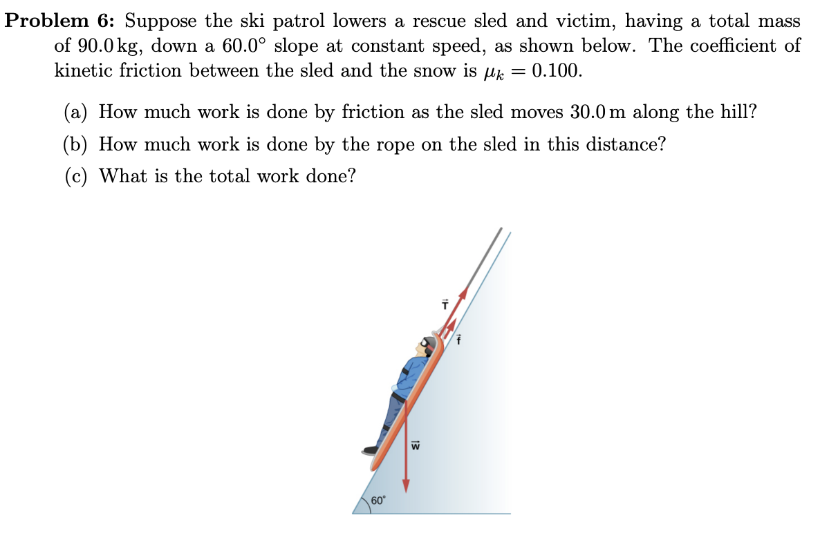 Solved Problem 6: Suppose the ski patrol lowers a rescue | Chegg.com