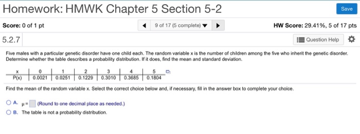 Solved Homework: HMWK Chapter 5 Section 5-2 Score: 0 of 1 pt | Chegg.com