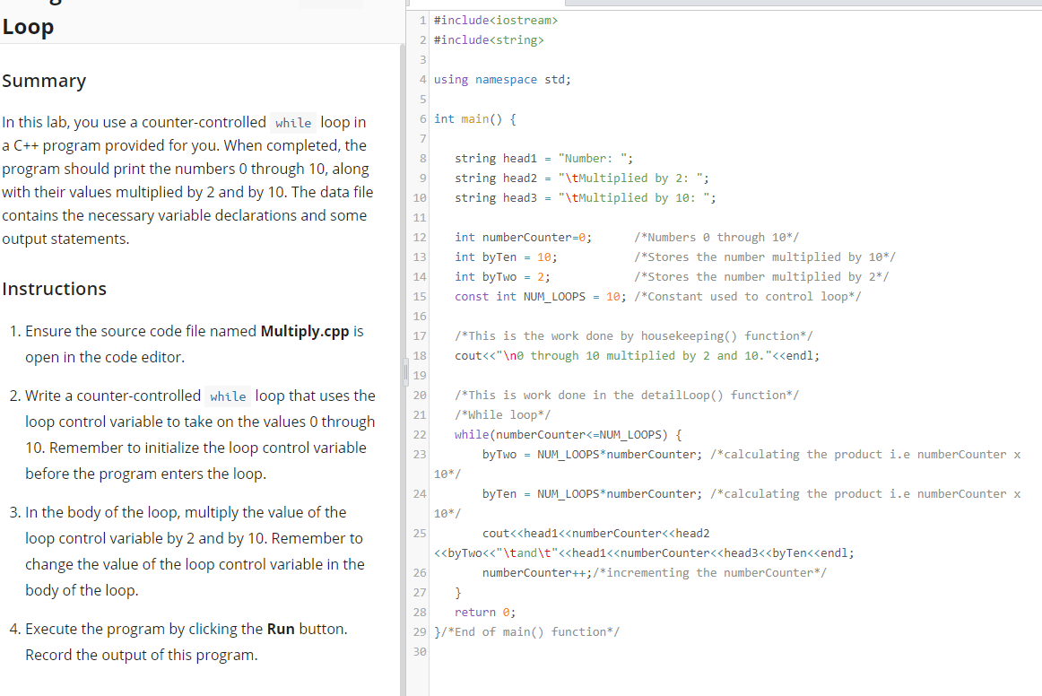 Solved Loop Summary In This Lab You Use A Counter contr