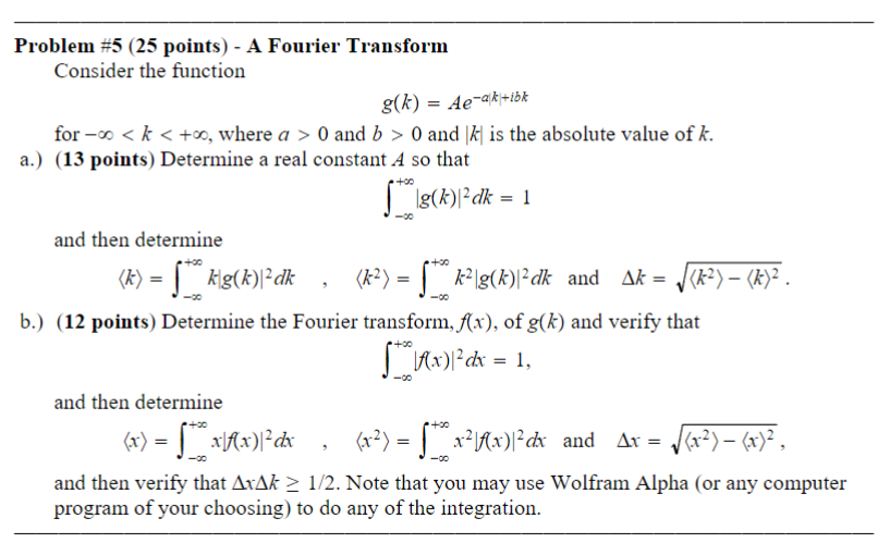 Solved Problem #5 (25 ﻿points) - ﻿A Fourier | Chegg.com