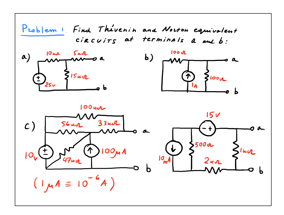 Solved Problem 1. Find Thévenin and Norton equivalent | Chegg.com