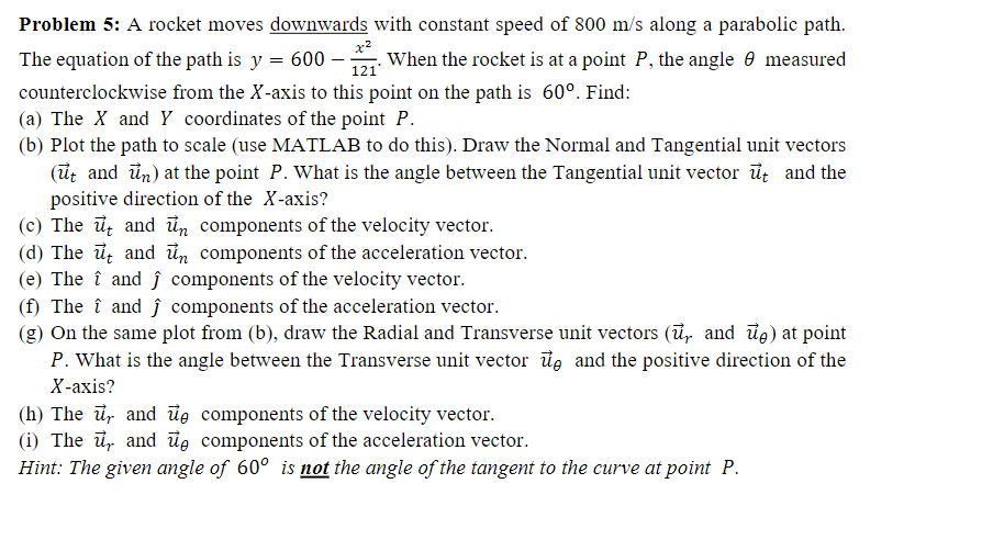 Problem 5: A rocket moves downwards with constant | Chegg.com