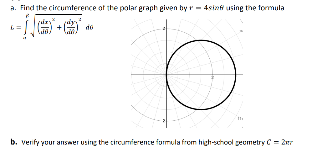 Solved a. Find the circumference of the polar graph given by | Chegg.com
