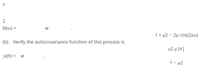 Solved 4.4 A first-order autoregressive model is generated | Chegg.com