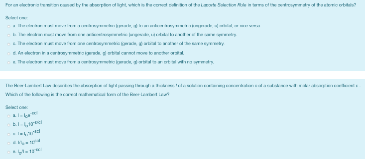 Solved For an electronic transition caused by the absorption | Chegg.com