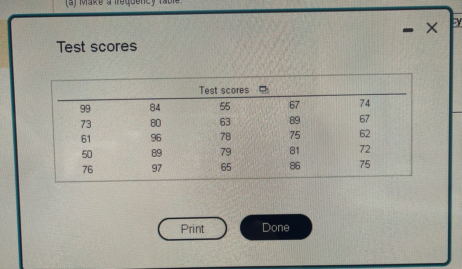 Solved Test scoresThe accompanying data set are the scores | Chegg.com