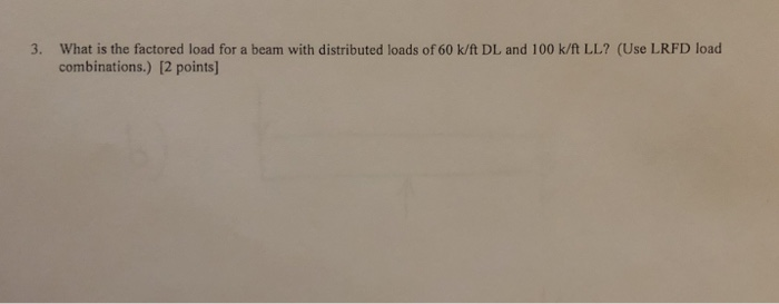 Solved 3. What is the factored load for a beam with | Chegg.com