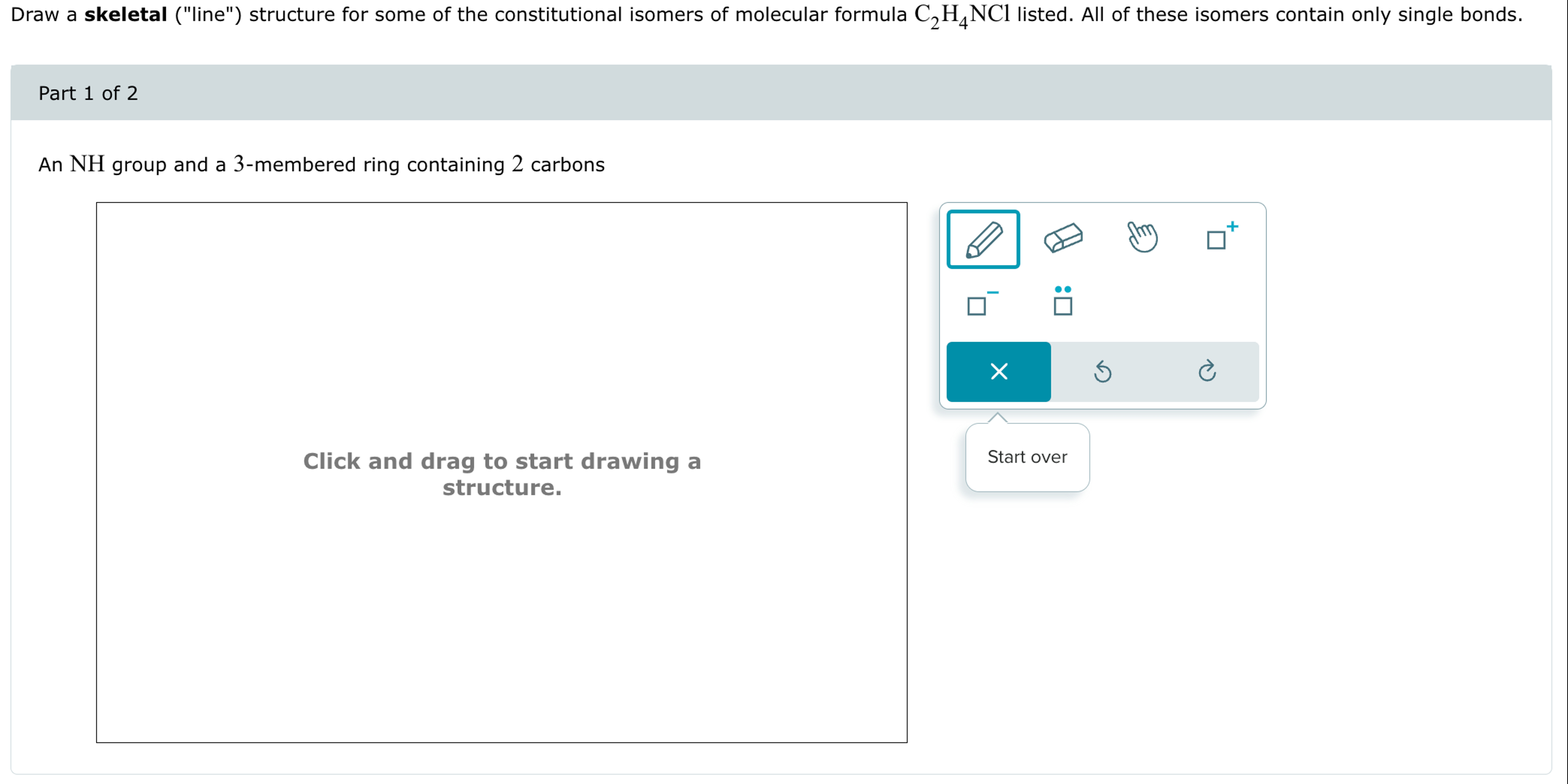 Solved Part 2 ﻿of 2No NH groups and a 3-membered ring | Chegg.com