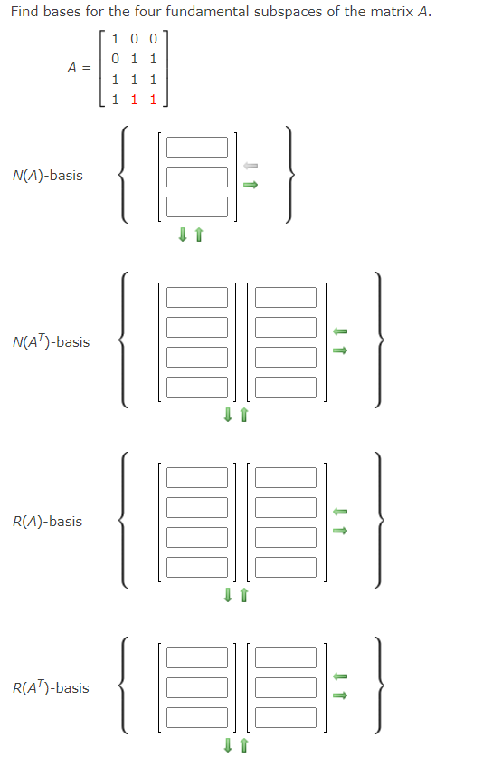 Solved Find bases for the four fundamental subspaces of the | Chegg.com