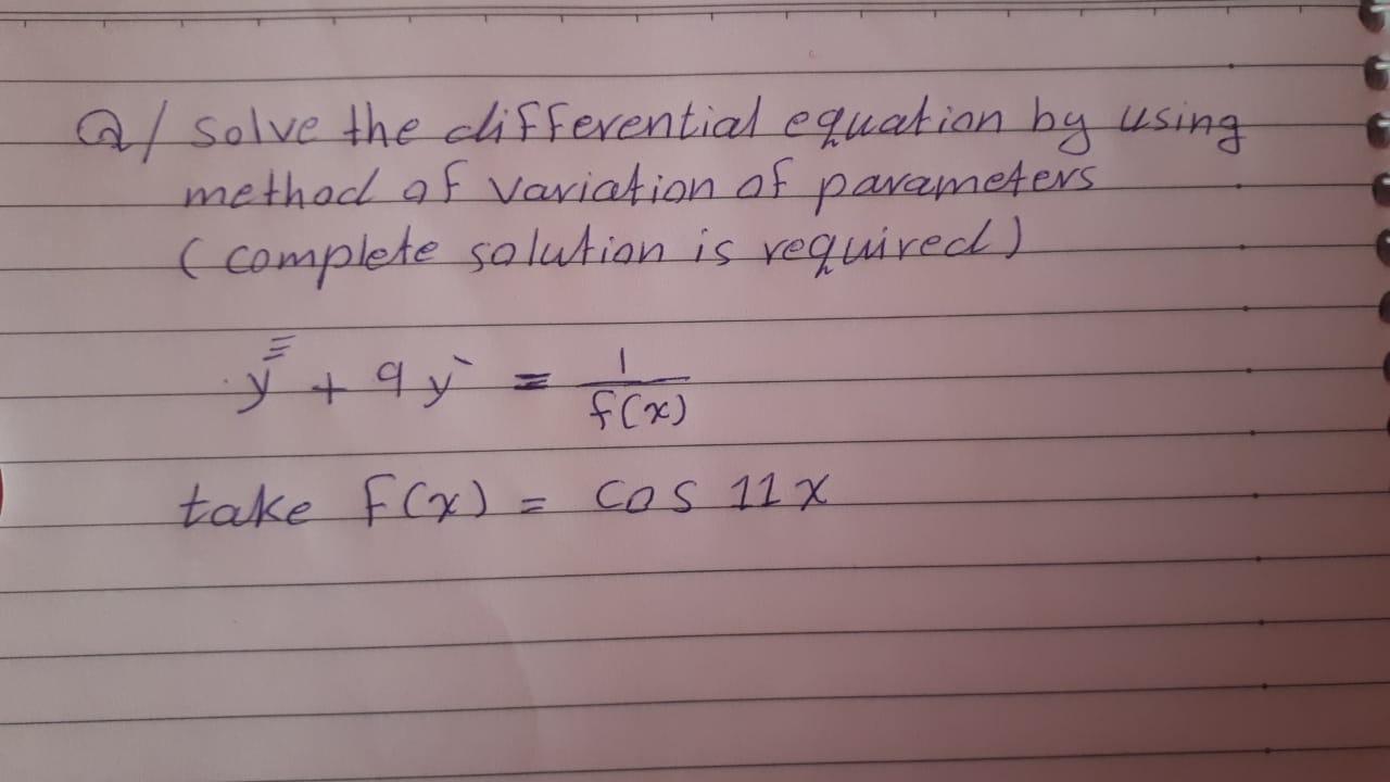 Solved al solve the differential equation by using method of | Chegg.com