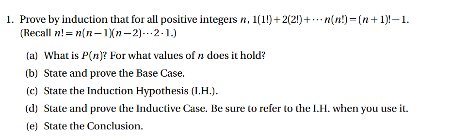Solved 1. Prove by induction that for all positive integers | Chegg.com