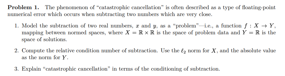 Solved Problem 1. The phenomenon of "catastrophic | Chegg.com