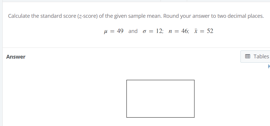 Solved Calculate the standard score (z-score) of the given | Chegg.com