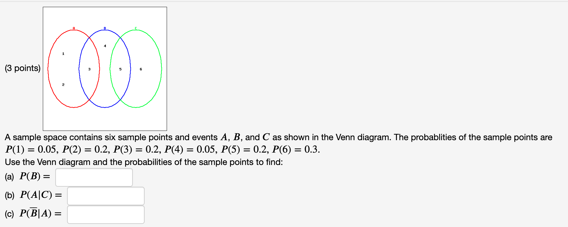 Solved (3 points) -COD A sample space contains six sample | Chegg.com