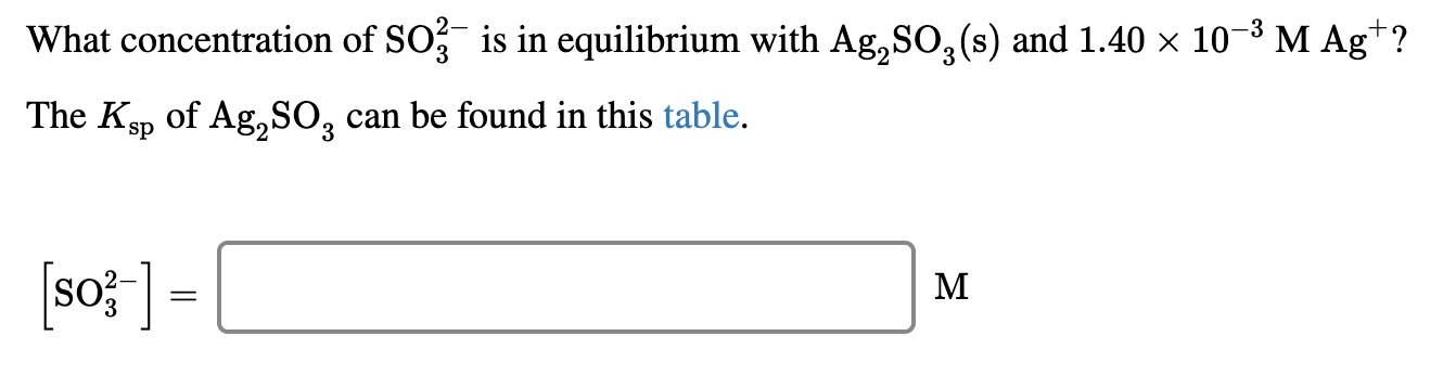 Solved Silver(I) sulfite Ag2SO3 1.50x10-14 What | Chegg.com