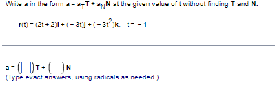 Solved Write \\( a \\) in the form \\( | Chegg.com