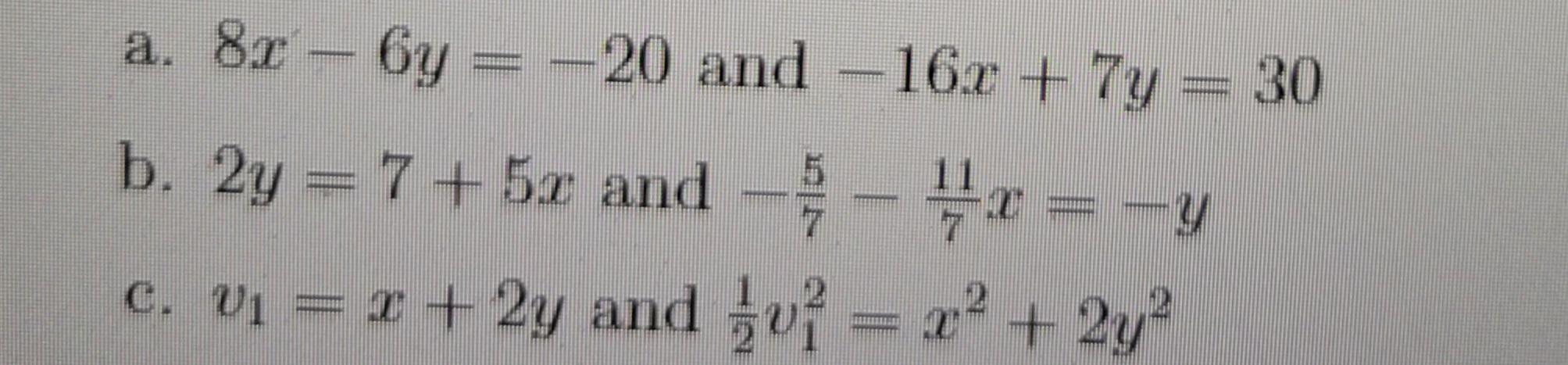 Solved Solving systems of equations. Solve each system for | Chegg.com