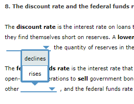 Solved 8. The discount rate and the federal funds rate The | Chegg.com