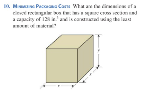 Solved 10. MINIMIZING PACKAGING COSTs What are the | Chegg.com