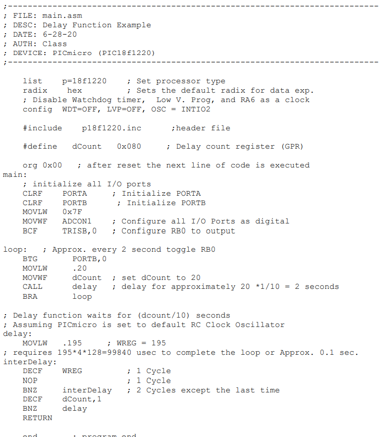 Solved For this lab, you need to use a delay function. The | Chegg.com