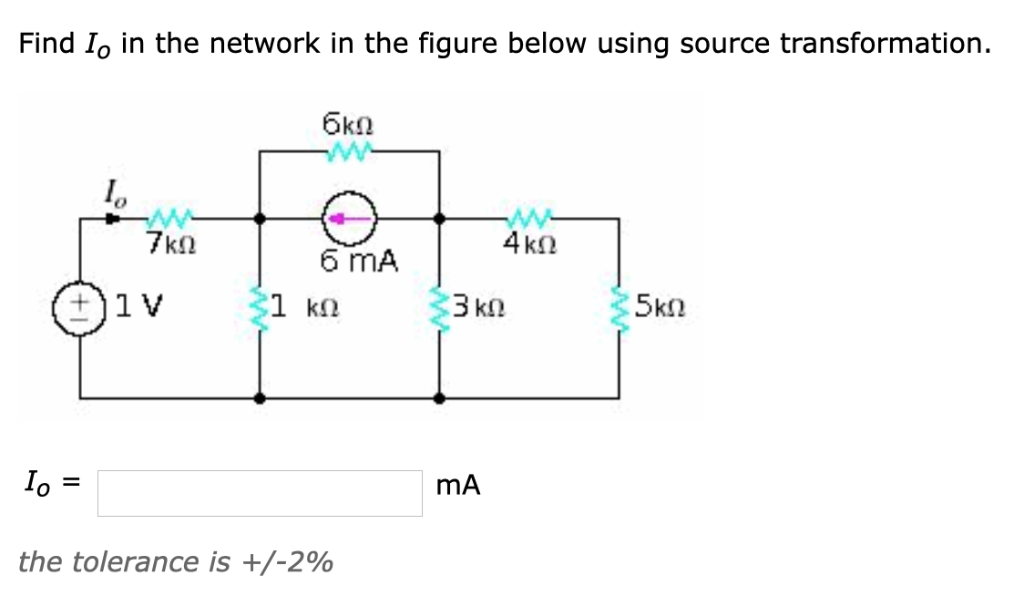 Solved Find Io in the network in the figure below using | Chegg.com