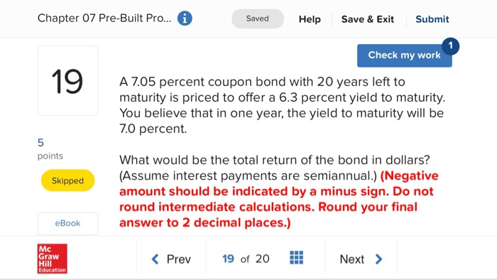 Solved Chapter 07 Pre-Built Pro... Saved Help Save&Exit | Chegg.com