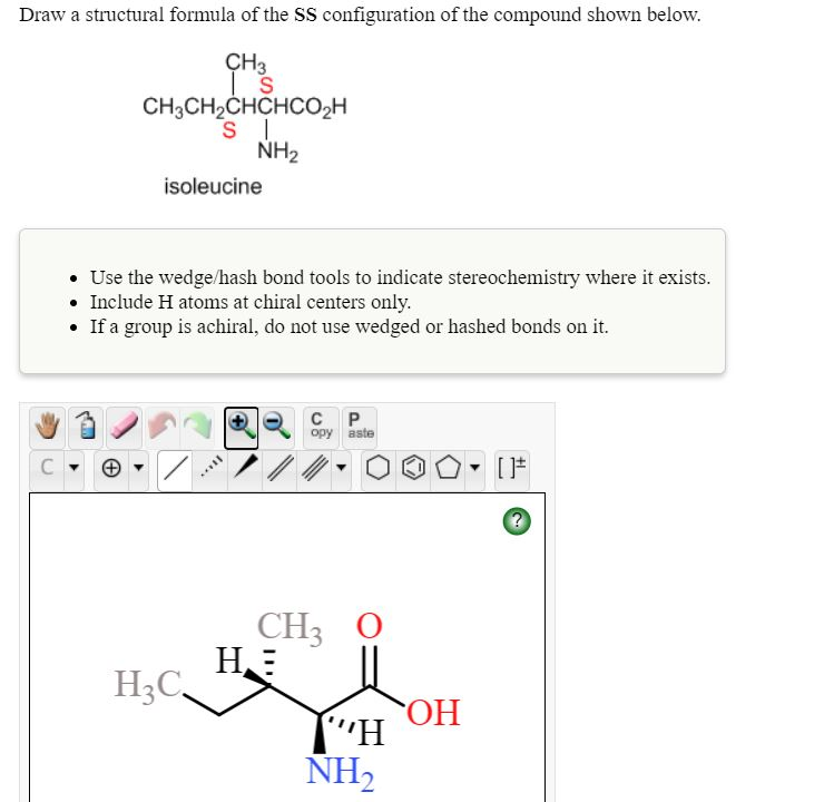 Solved Praw a structural formula of the SS configuration of | Chegg.com