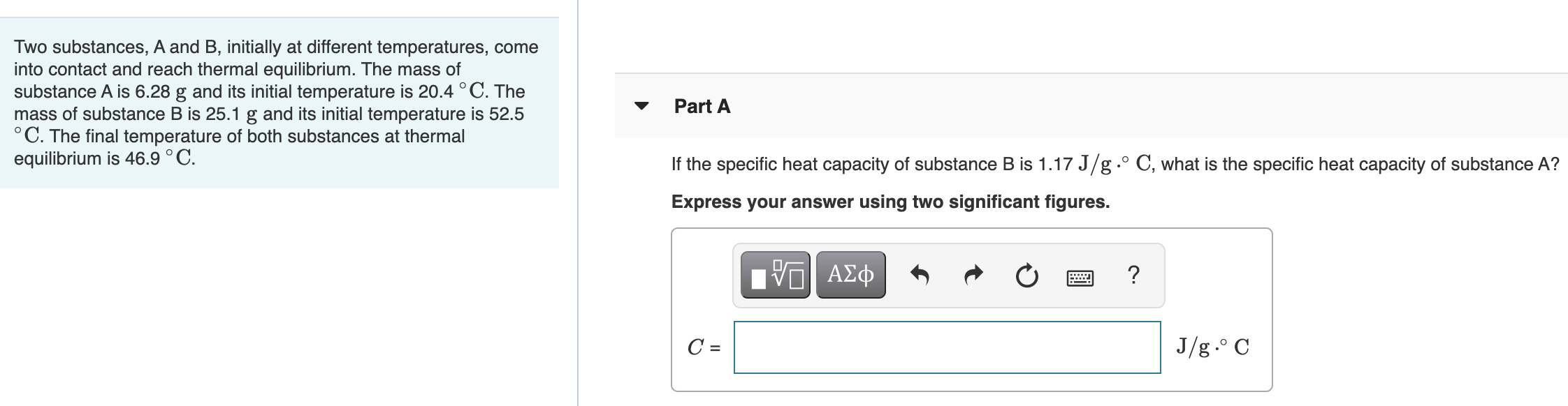 Solved Two substances, A and B, initially at different | Chegg.com