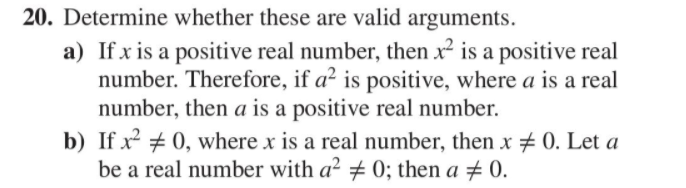 Solved 20. Determine whether these are valid arguments. a) | Chegg.com
