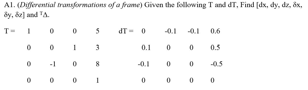 A1 Differential Transformations Of A Frame Given