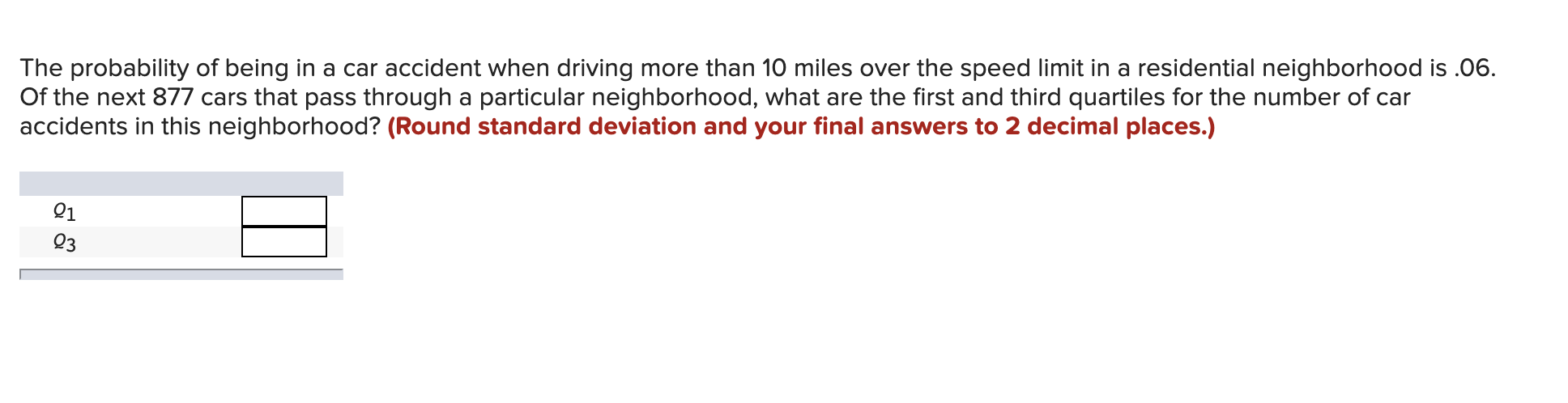 Solved The probability of being in a car accident when | Chegg.com