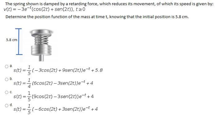 Solved The spring shown is damped by a retarding force, | Chegg.com