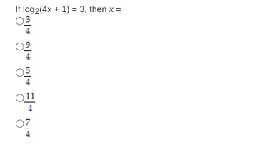 Solved Changing log7(4x) to natural logarithms gives | Chegg.com