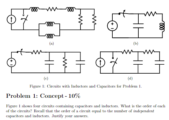 Solved Figure 1: Circuits with Inductors and Capacitors for | Chegg.com