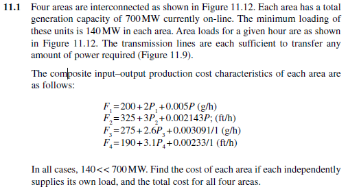 Solved .1 Four areas are interconnected as shown in Figure | Chegg.com