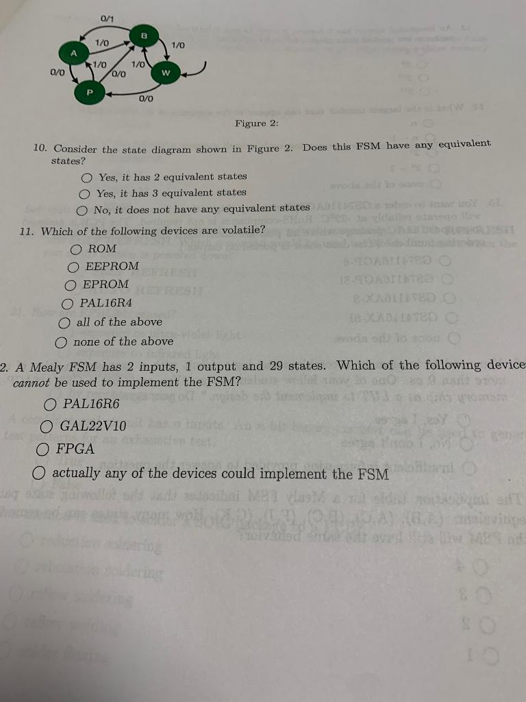 Solved 10. Consider the state diagram shown in Figure 2. | Chegg.com