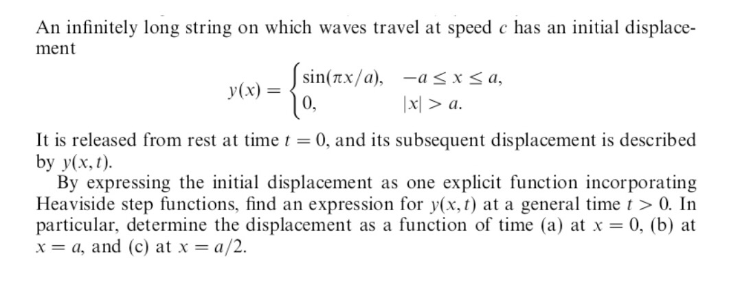 Solved An infinitely long string on which waves travel at | Chegg.com
