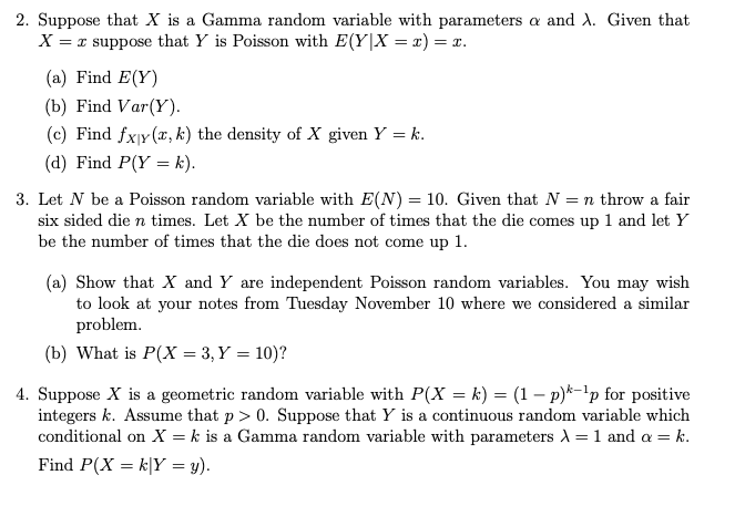 Solved A Gamma random variable with parameters α > 0 and λ > | Chegg.com