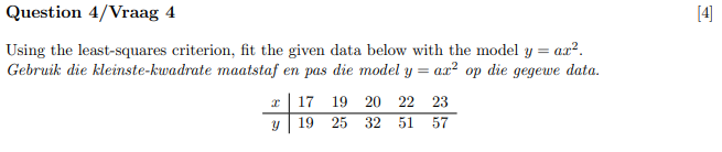 Solved Using The Least Squares Criterion Fit The Given Data