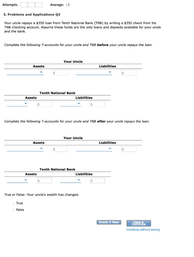 Solved Attempts: Average: /5 3. Problems and Applications Q3 | Chegg.com