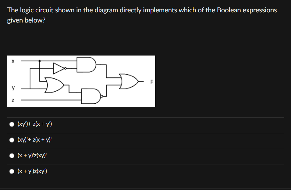 Solved The Logic Circuit Shown In The Diagram Directly 