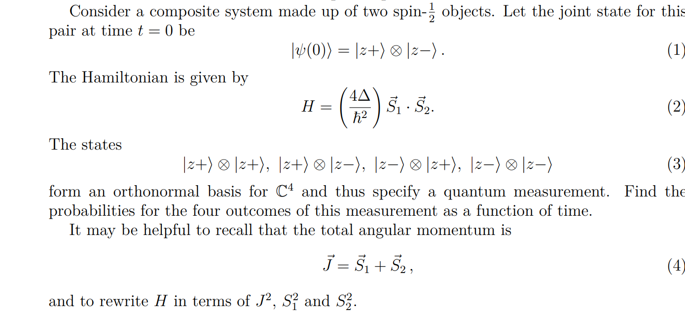 Consider a composite system made up of two spin- 21 | Chegg.com