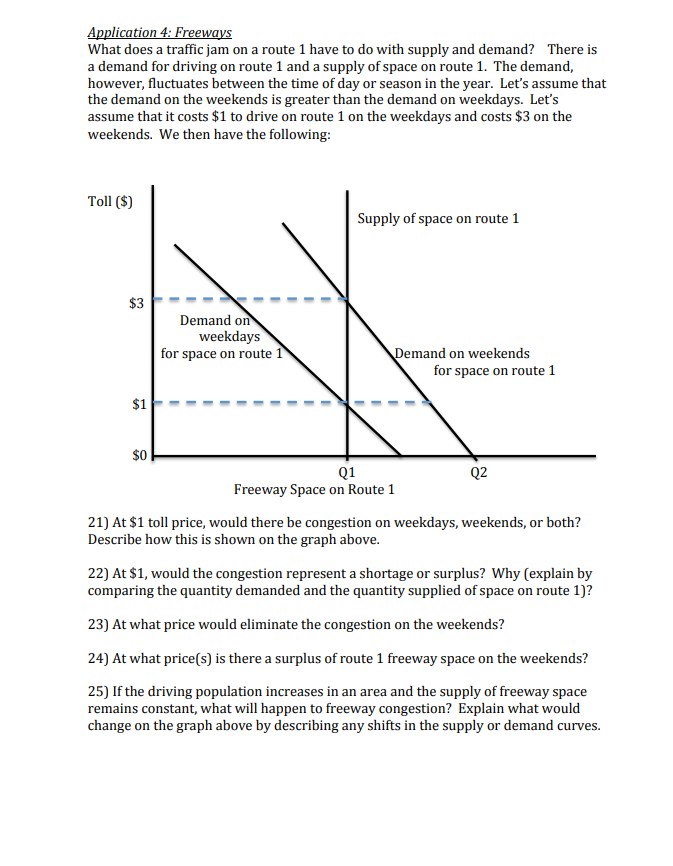 Solved Application 4: Freeways What does a traffic jam on a | Chegg.com