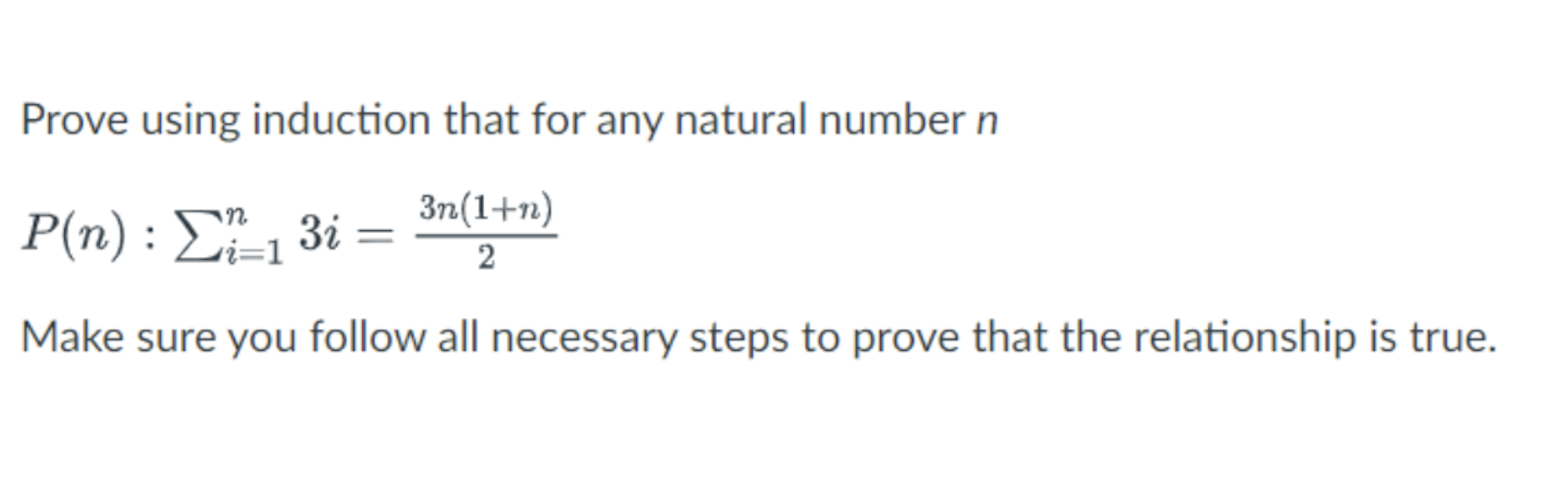 Solved Prove using induction that for any natural number n | Chegg.com