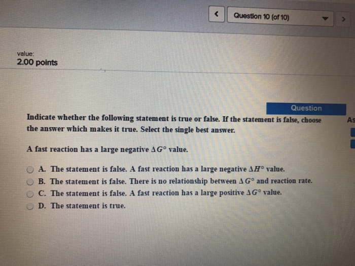 Solved Indicate whether the following statement is true or | Chegg.com