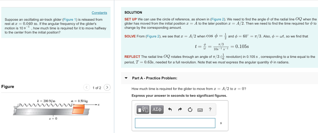 Solved Constants SOLUTION Suppose an oscillating air-track | Chegg.com