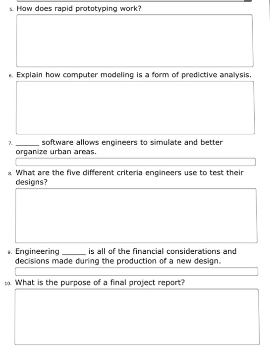 Solved s. How does rapid prototyping work? 6. Explain how | Chegg.com