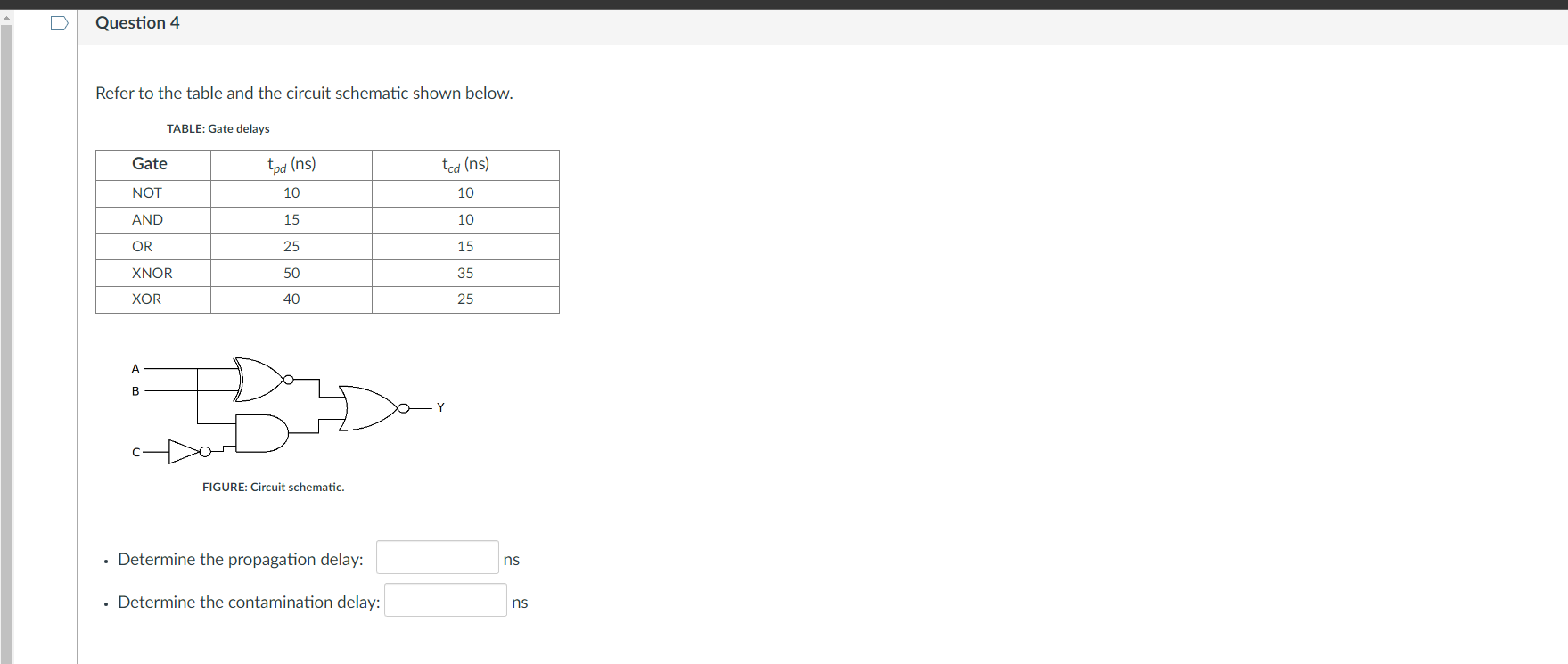 Solved Question 4 Refer to the table and the circuit | Chegg.com
