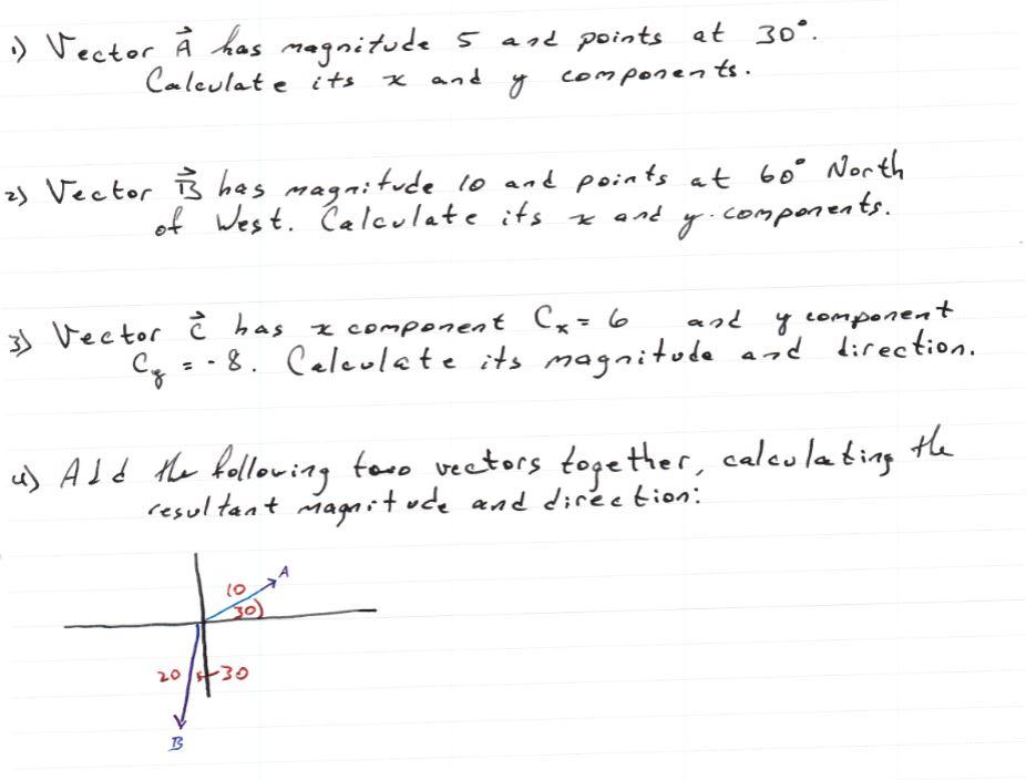 Solved 1 Vector A Has Magnitude 5 And Points At 30тиш Chegg