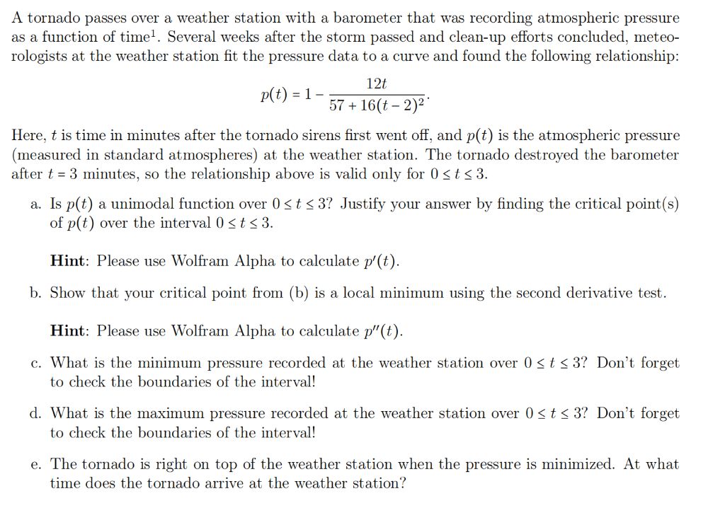 Solved A tornado passes over a weather station with a | Chegg.com